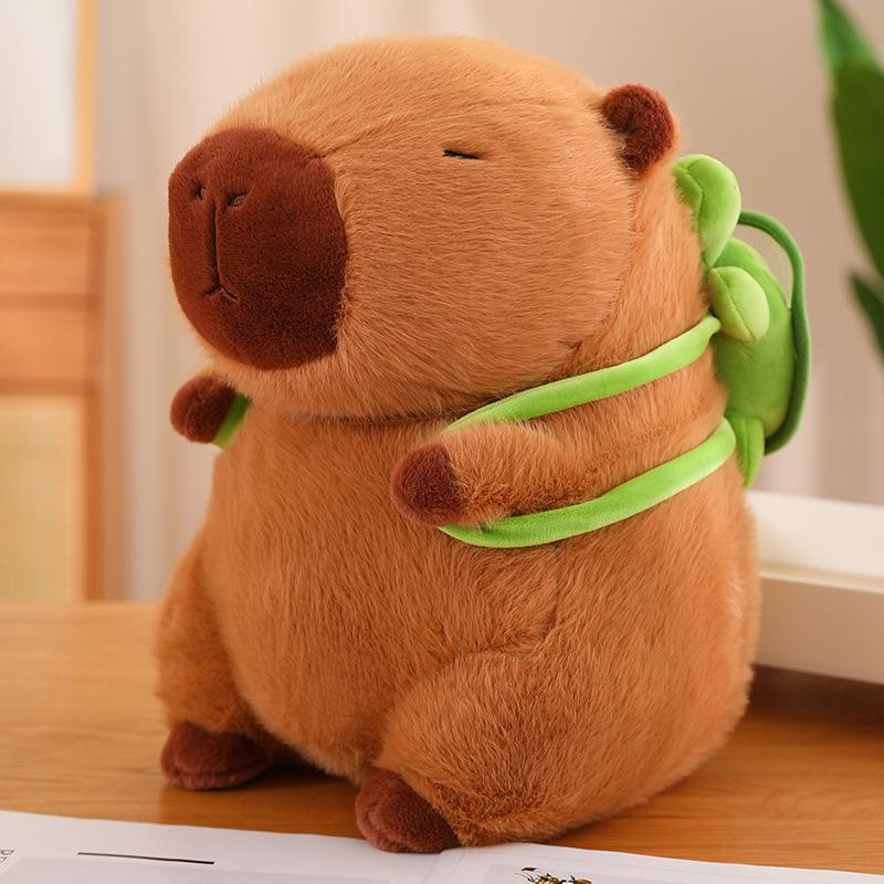 Capybara Plush Toy Cute Capybara Plush with Turtles Backpack - TikTok ...
