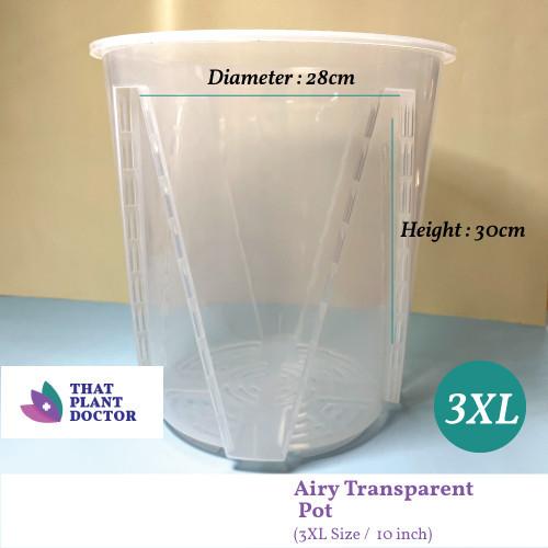 Airy Transparent Pot (3XL Size / 10 inch) (Diamenter 28cm x Height ...