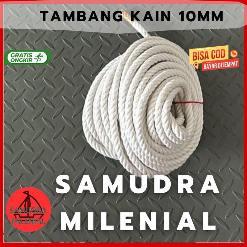 TALI TAMBANG KAIN 10MM METERAN/TALI BAHAN KAIN 10MM/ TALI KURALON ...