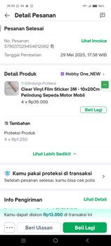 Clear Vinyl Film Sticker 3M - 10x20Cm - Pelindung Sepeda Motor - Shop ...
