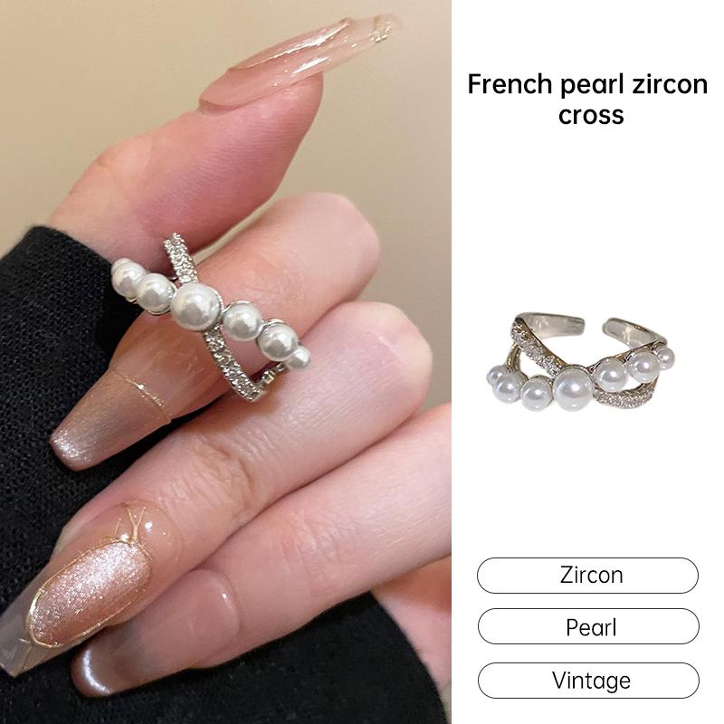 【Fulisa】French Style Cross Ring High-end Open Ring Cool Styl - TikTok Shop Philippines