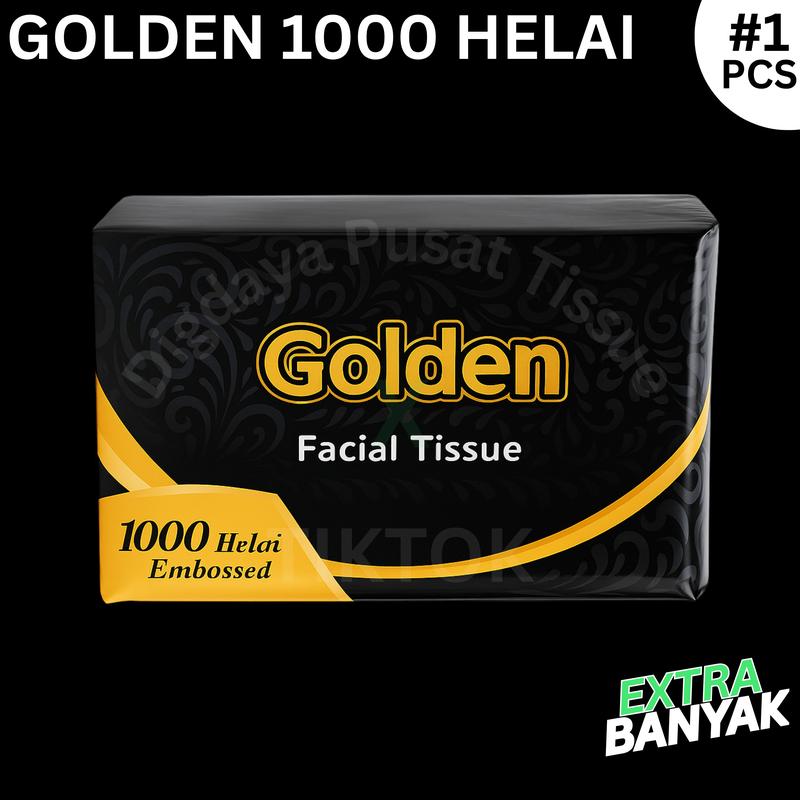 Facial tissue GOLDEN 1000 helai-lembut murah (embossed) Tisu wajah 1000 ...