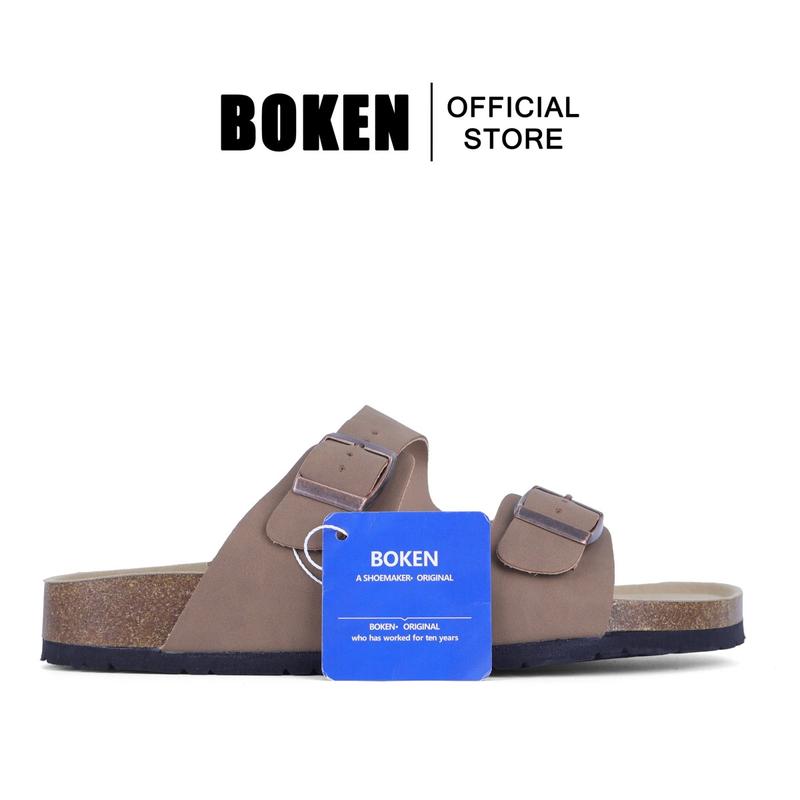 BOKEN Men Classic Cork Korean Sandals Beach Slippers Soft Footbed ...