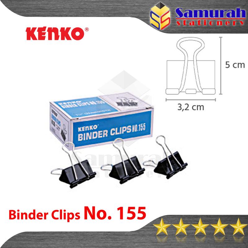 Binder Clips No 155 Kenko / Clip Hitam Penjepit No.155 / Kli - Shop ...
