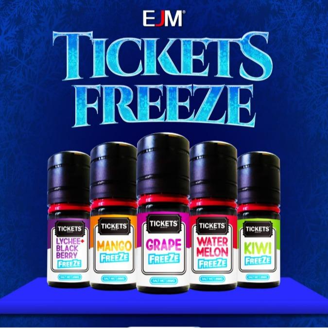 Jual LIQUID SALTNIC - EJM TICKETS FREEZE SERIES SALT NIC 30ML 25MG BY ...