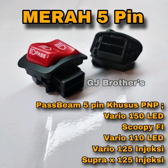 Jual Tombol Saklar Dim 3 Mode Pass Beam Piwpiw Honda Merah Vietnam PNP ...