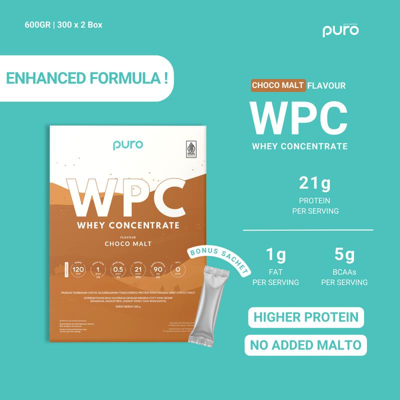 Puro WPC Whey Protein Concentrate Susu Protein 600gr - Shop | Tokopedia
