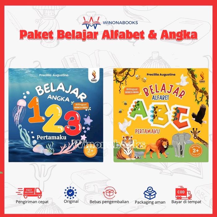 Jual PAKET BUKU BELAJAR HURUF ALFABET DAN ANGKA (2+ tahun) buku anak ...