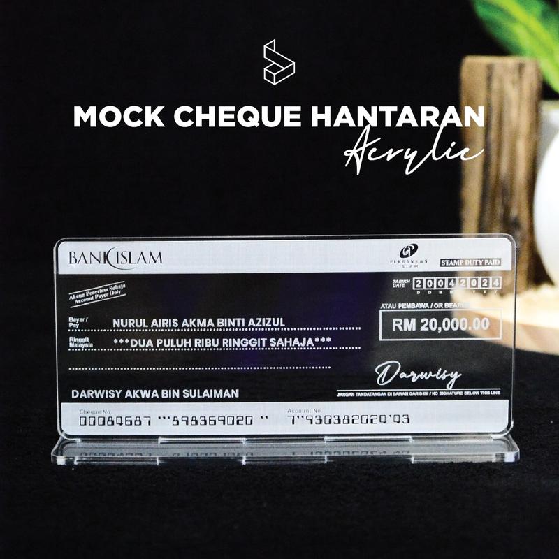 MOCKUP CHEQUE HANTARAN CUSTOM | ACRYLIC MOCKUP CHEQUE | HADIAH HANTARAN ...