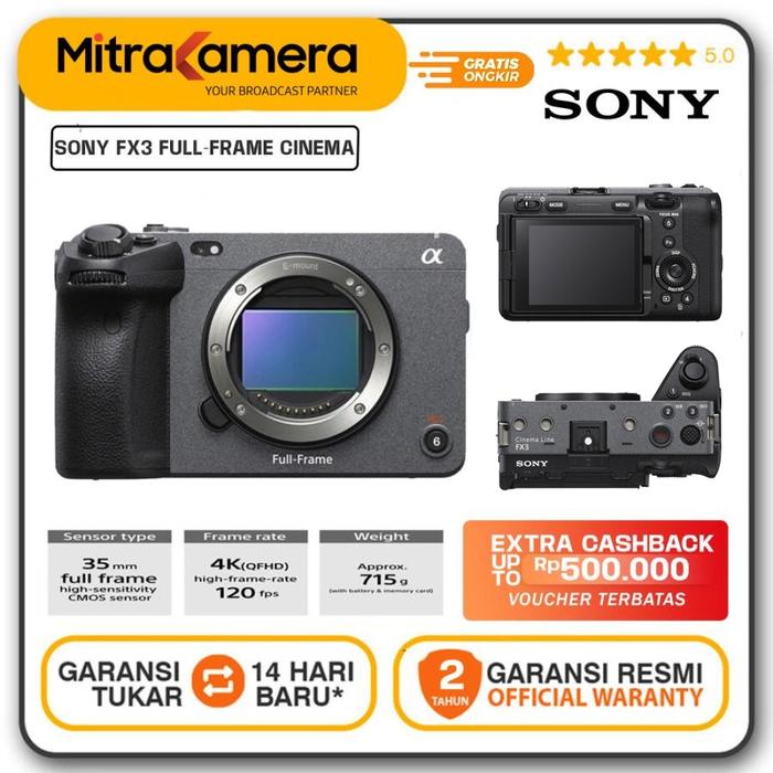 Promo Sony FX3 Full-Frame Cinema Kamera / Kamera Fullframe / Mirrorless ...