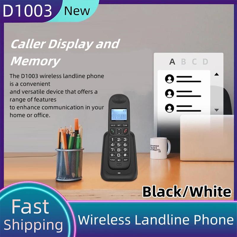 AIEK D1003 Wireless Landline Phone with Caller Display and Memory ...