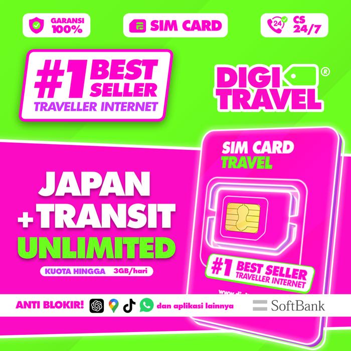 Promo SIM Card Jepang Japan Unlimited Data Internet Roaming Include ...