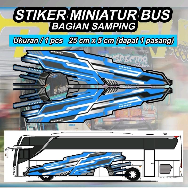STIKER MINIATUR BUS / BASURI BAGIAN SAMPING UKURAN 25 X 5CM - Shop ...