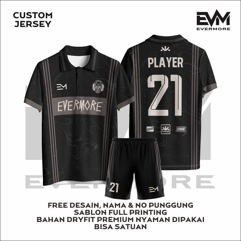 JERSEY EVM EBONY RUSH Free Custom Full Printing EVERMORE SPORT - Shop | Tokopedia