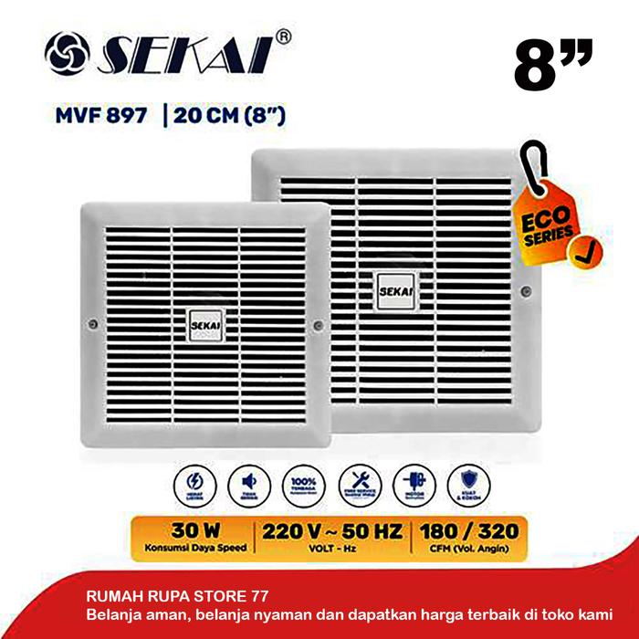 Jual Exhaust fan Sekai MVF-897 8 inch untuk plavon dinamo 100% tembaga ...