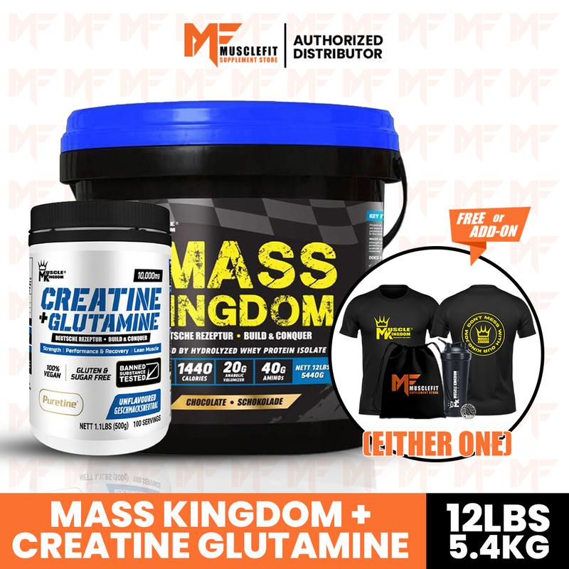 Muscle Kingdom Mass Kingdom 5.4 kg + Mk Creatine Glutamine 500 - TikTok ...