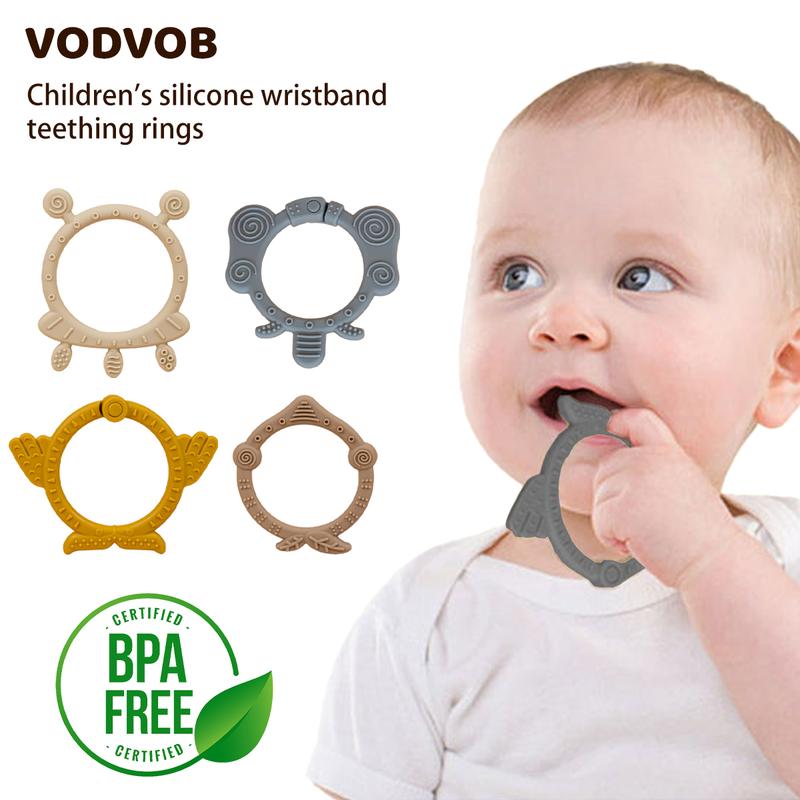 VODVOB Baby Silicone Cartoon Teether for newborn,Baby Anti-Eating ...