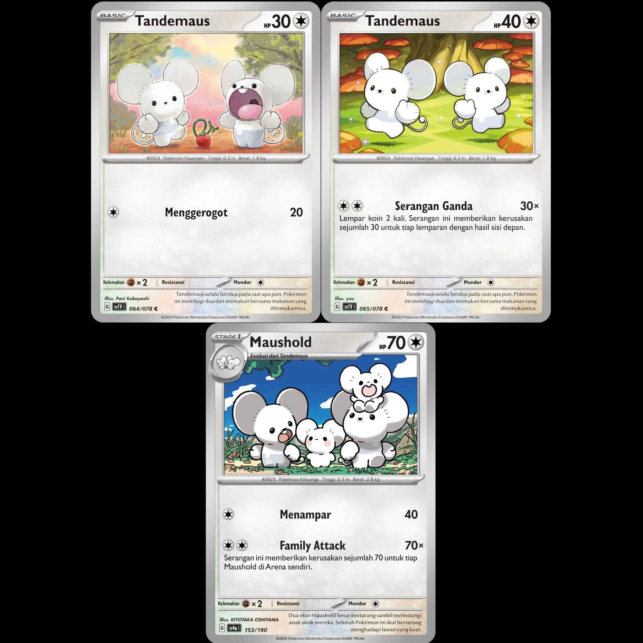 tandemaus maushold pokemon card kartu tcg indonesia original basic sv1v ...