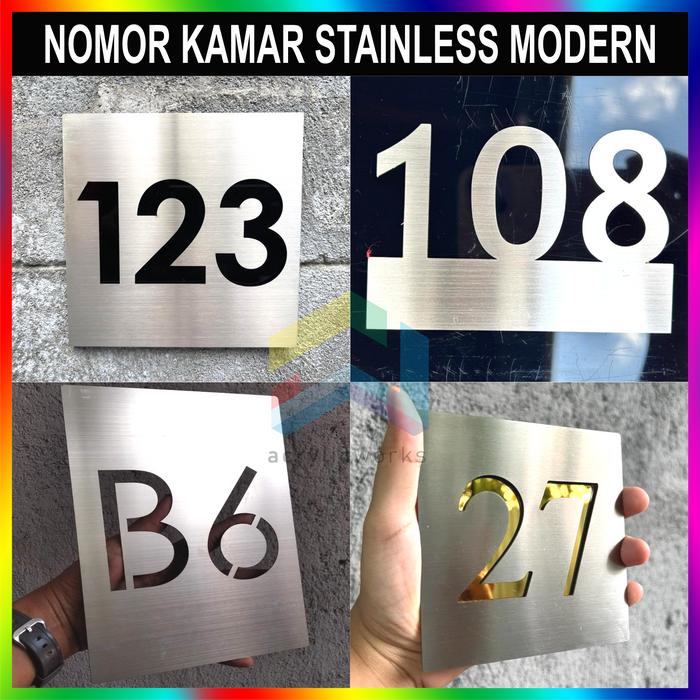 Promo Nomor Kamar Ruangan Hotel Kost Nomor Meja Loker Stainless Steel ...