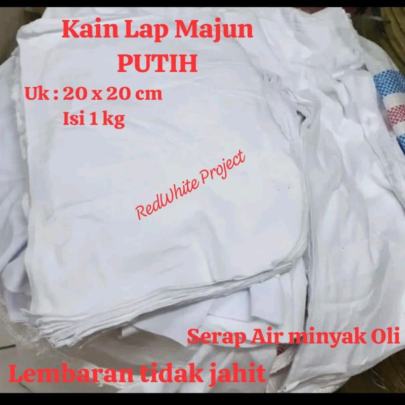 Kain Lap Majun PUTIH 20 x 20 cm isi 1 kg Lap PALAAN PUTIH SerbaGuna ...