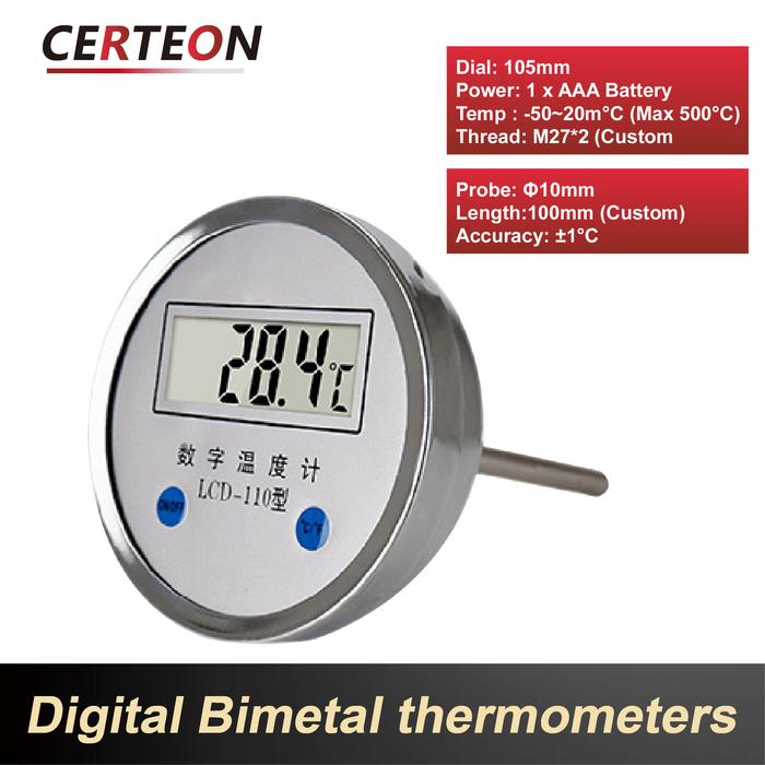 Jual WSS-411 WSS-401 Bimetal Thermometer LCD Digital Industrial ...