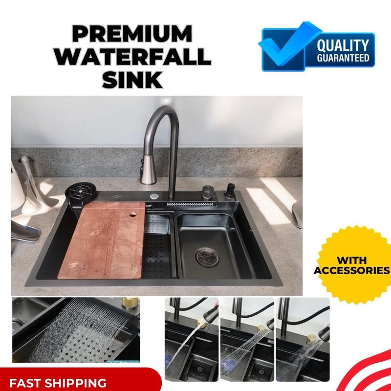 PROMO READY STOCK PREMIUM WATERFALL NANO SINK PACKAGE DEAL STAINLESS ...