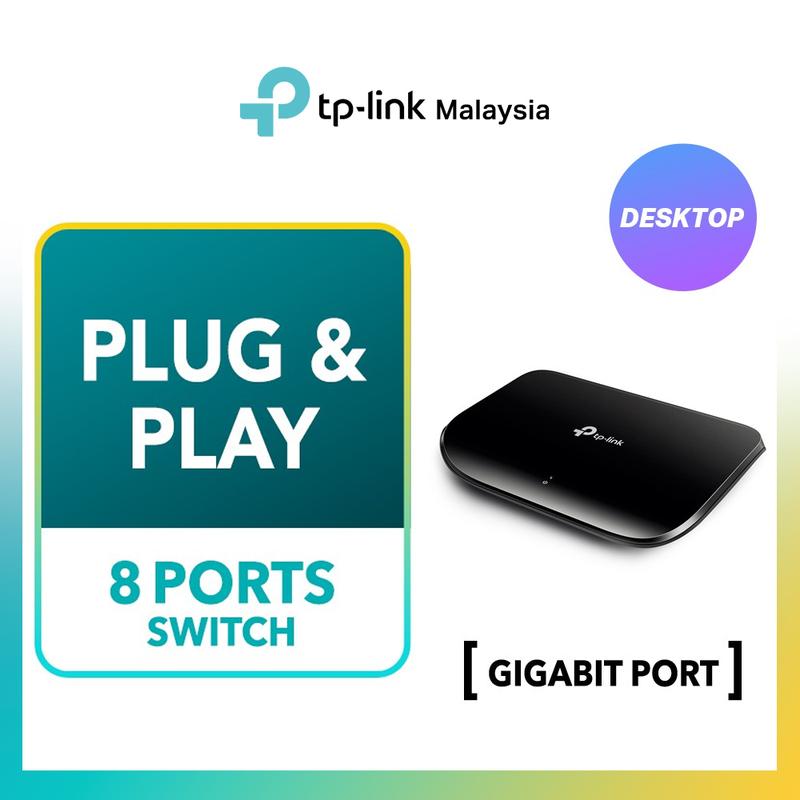 TP-Link 8-Port Gigabit Plug & Play 10/100/1000Mbps Desktop Switch ...