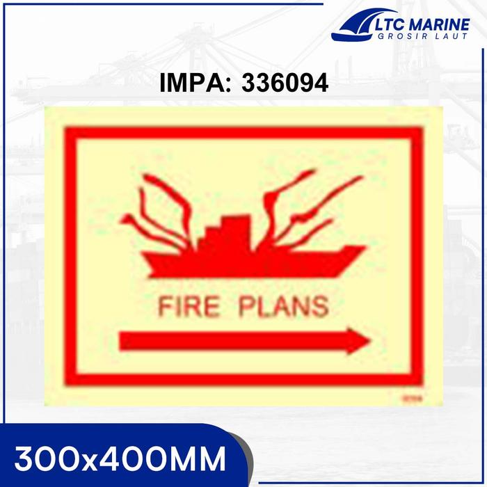 Jual IMPA 336094 Fire Plan Identification Sign (Right) 300x400MM Glow ...