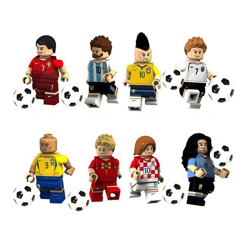 8 Character World Cup Soccer Stars Building Blocks Set: Neymar, Ronaldo ...