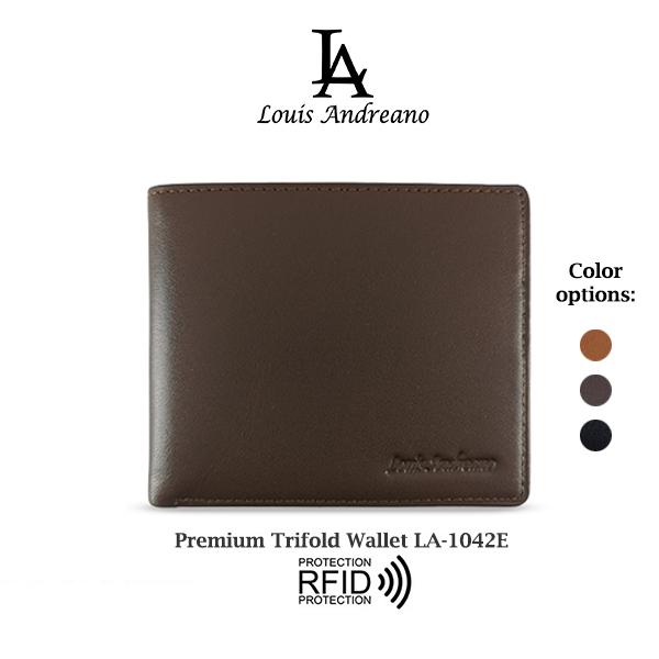 Promo Louis Andreano Dompet Pria Trifold Premium LA-1042E Hitam Kulit ...