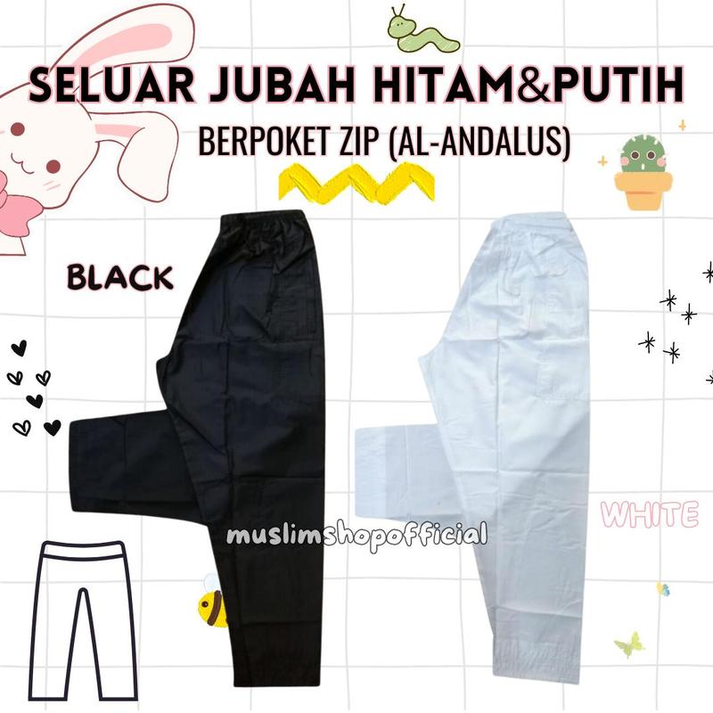 Seluar Haji Umrah Hitam Dan Putih Zip Berpoket - TikTok Shop Malaysia