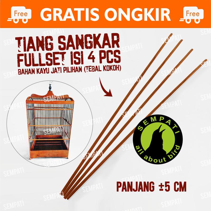 SEMPATI TIANG SANGKAR KOTAK KAYU POLOS TIANG SUDUT KANDANG BURUNG ...