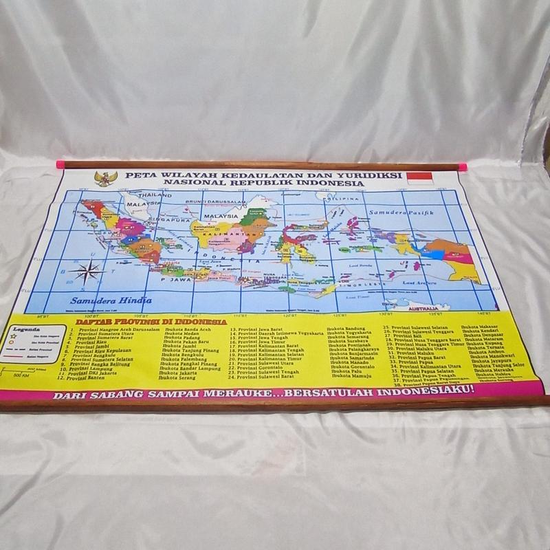 Peta Gulung Peta Indonesia Peta Dunia Ukuran 80×120cm Free Design ...