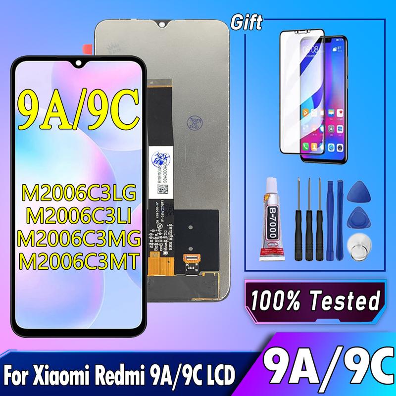 LCD M2006C3LG, Serasi dengan Xiaomi Redmi 9A, Skrin Sentuh Digitizer ...