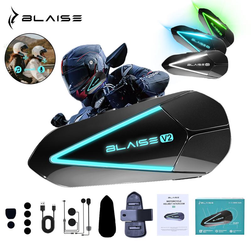 Intercom Helm Bluetooth 5.3 Waterproof / Headset Helm Motor BLAISE V2 ...