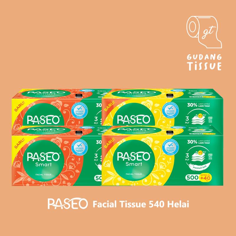 Paseo Smart Facial Tissue 540 Helai [4 Pack] - Shop | Tokopedia
