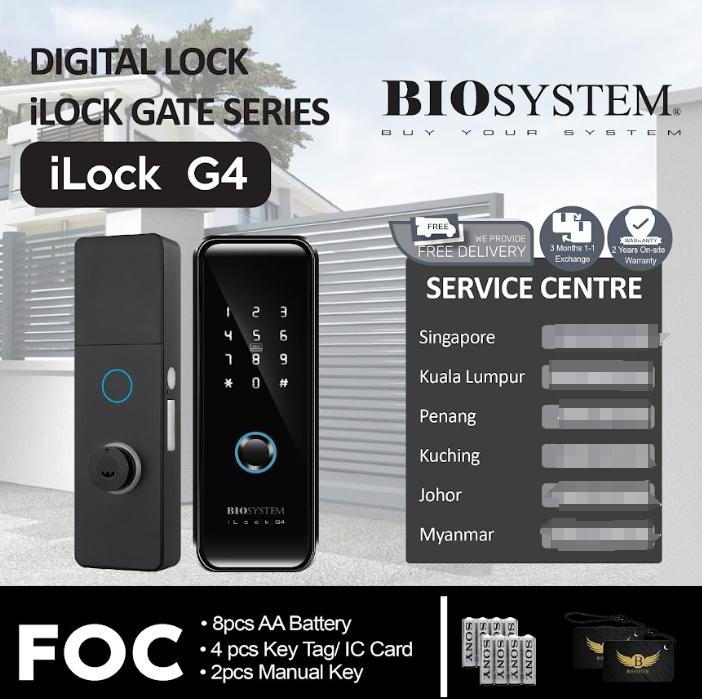 BIOSYSTEM iLOCK G4 DIGITAL GATE LOCK - TikTok Shop Singapore