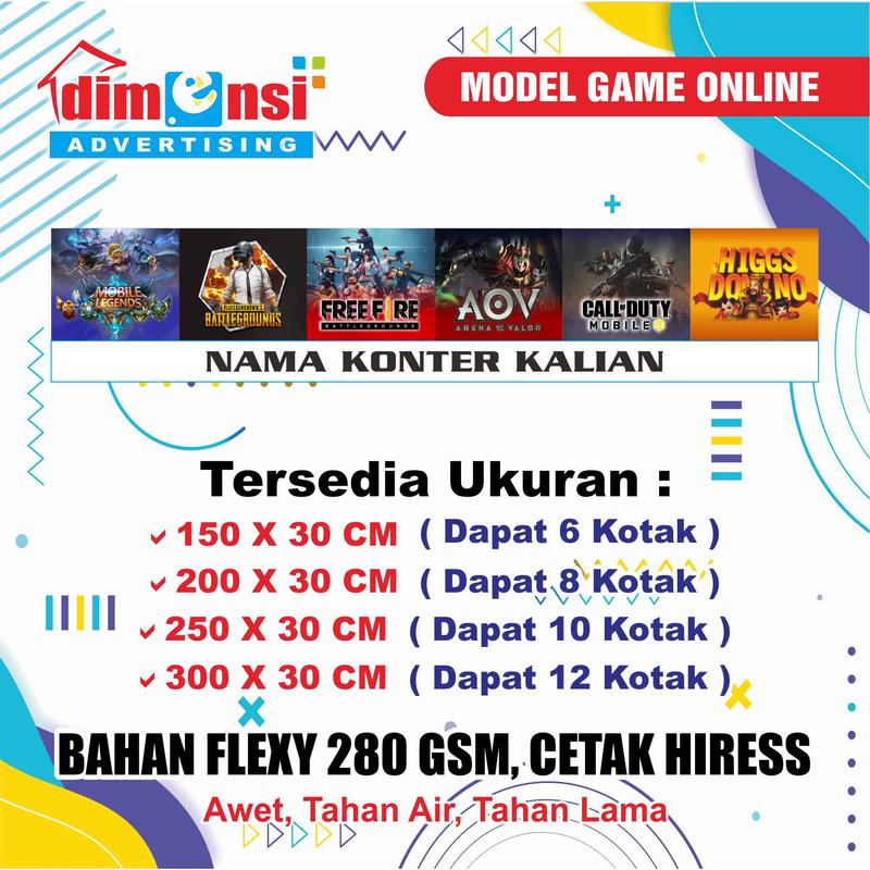 Spanduk Banner Konter Portrait / Renda Landscape / Spanduk Operator ...