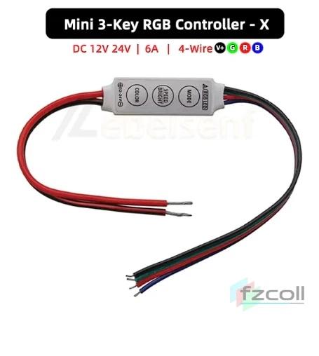 Mini Controller 4 PIN Dimmer RGB Kabel Modul Kedip Strobo Otomatis ...