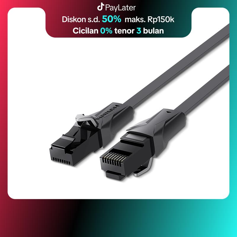 Vention IBA Kabel Lan RJ45 Cat6 Cat.6 Flat Gigabit UTP Black - Shop ...