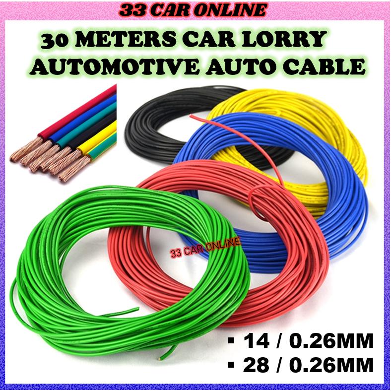 30 METER Automotive Wire Pure Cooper Auto Cables (Made in Malaysia ...