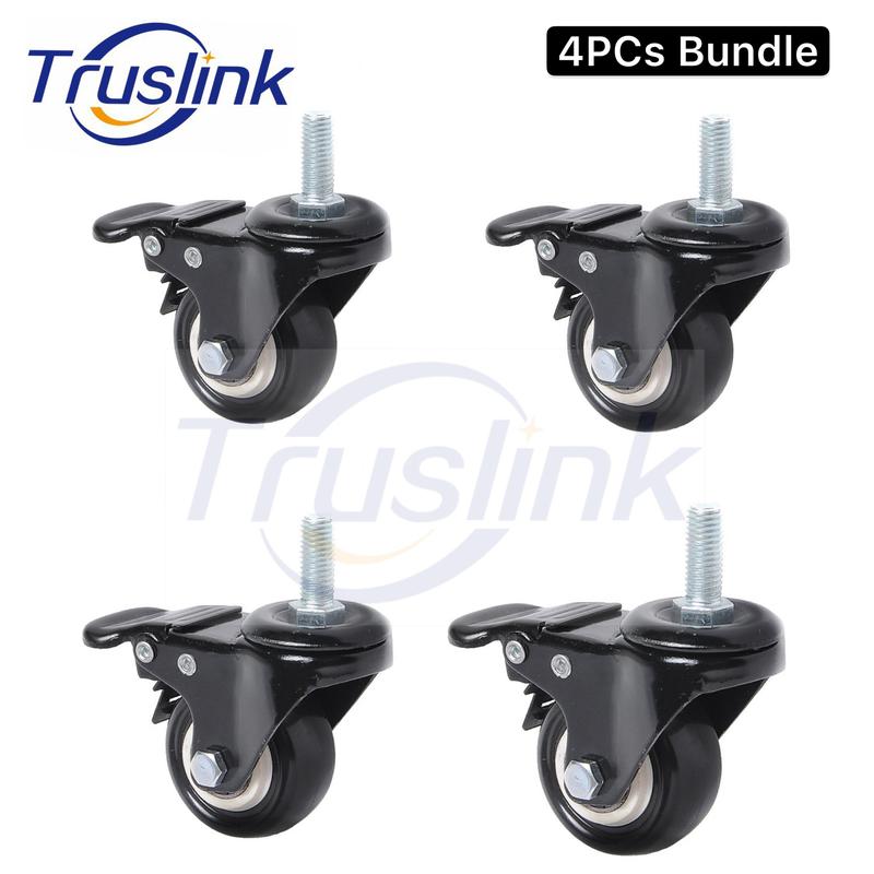 【SG Seller】Truslink 4PCs 1.5/2 Inch Swivel Caster Wheels PU Threaded ...