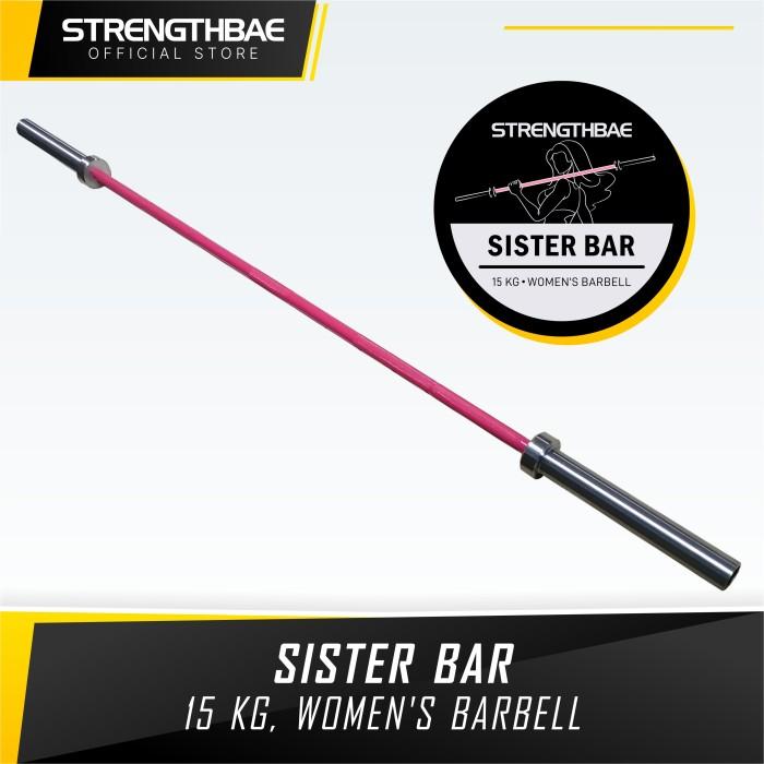 Jual Sister Bar STRENGTHBAE Women's Barbell 2 meter 15kg Pink Cerakote ...