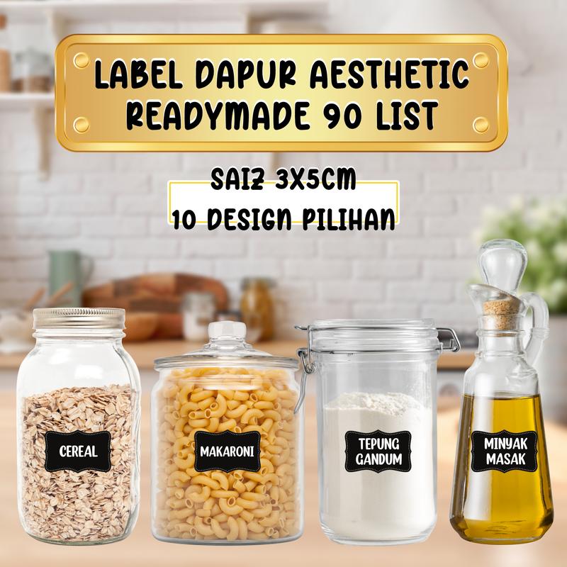 [10 DESIGN] STICKER LABEL DAPUR READYMADE 3cm x 5cm (90pcs) - TikTok ...