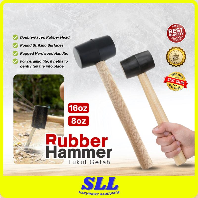 8oz 16oz Solid Rubber Hammer DoubleFaced Mallet Hammer for Tile Mosaic ...