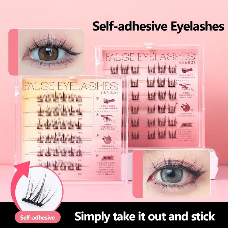 BQI Self Adhesive Lash Clusters, No Glue Needed DIY Eyelash Extensions ...