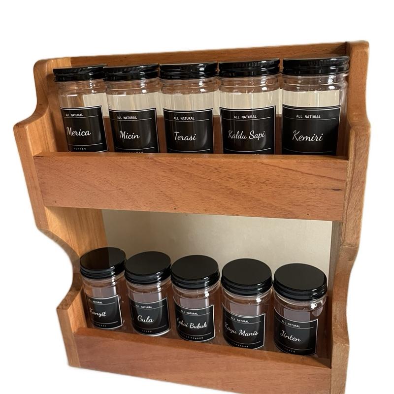 Rak Bumbu Mini Kayu Mahoni Tanpa Toples 31x35cm - Cantik untuk - Shop ...