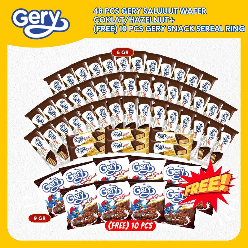 Gery - 48 PCS GERY SALUUUT WAFER COKLAT/hazelnut+ (FREE) 10 PCS GERY ...