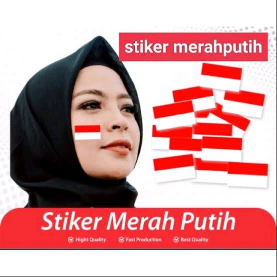 Sticker Pipi Agustusan Stiker Wajah Bendera Merah Putih (isi 10pcs ...