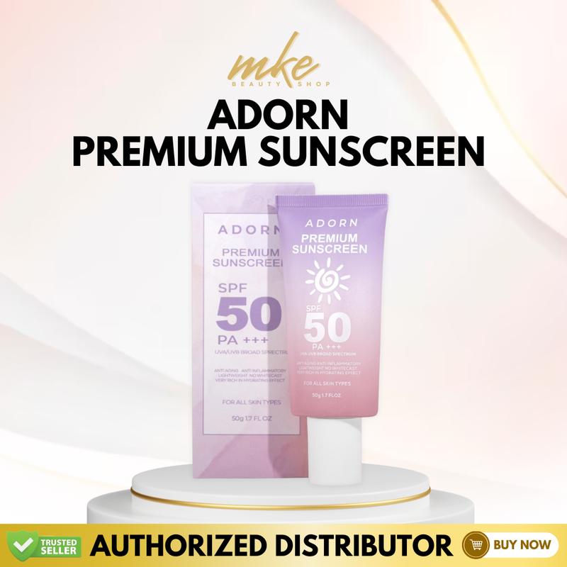 ADORN PREMIUM SUNSCREEN SPF 50 Facial Hydrating Skincare Brightening ...